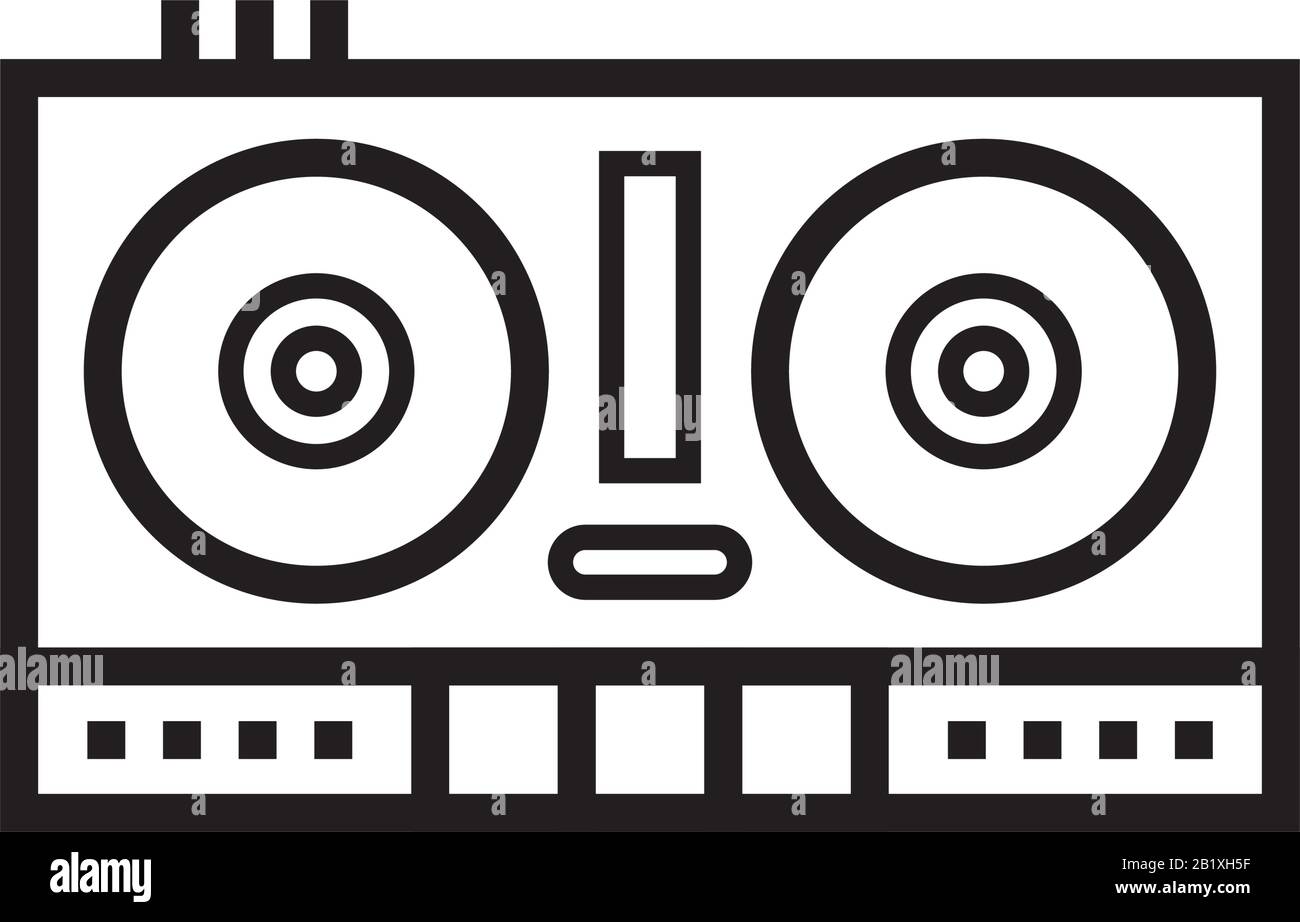 DJ remote for playing and mixing music icon template black color ...