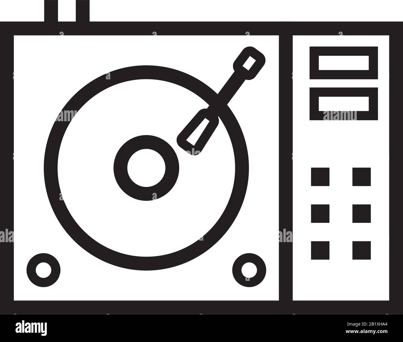 DJ remote for playing and mixing music icon template black color ...