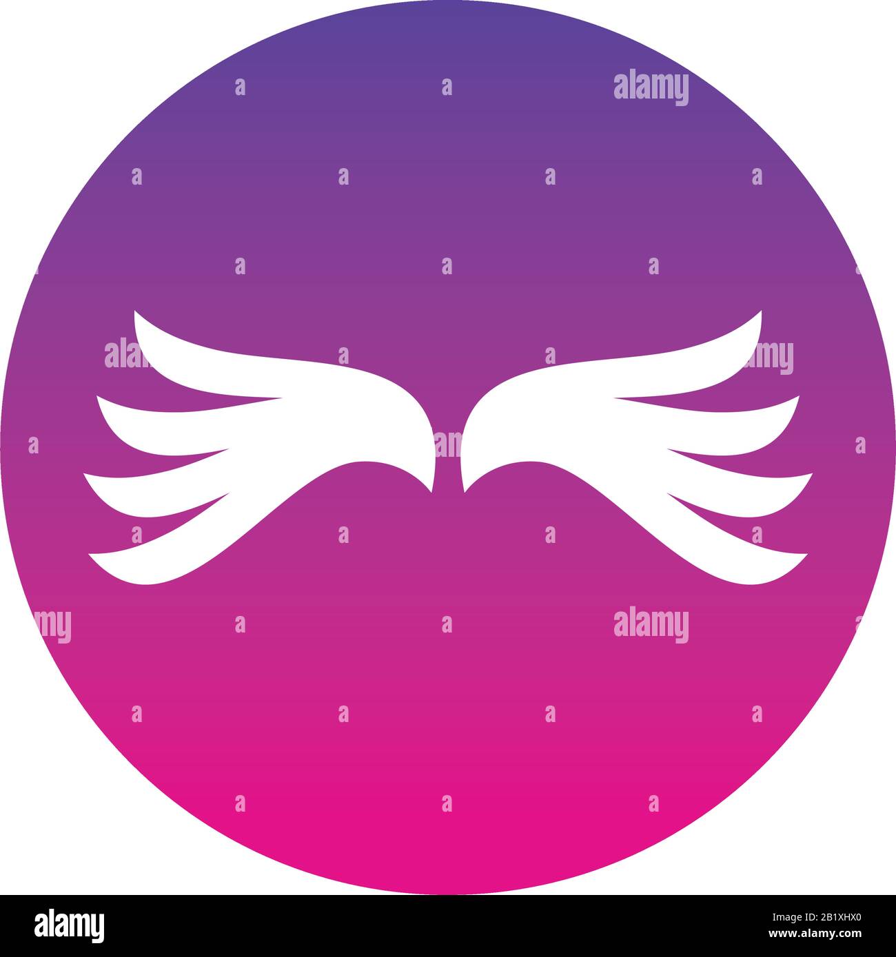 Wings silhouette block style icon design, animal feather bird angel ...