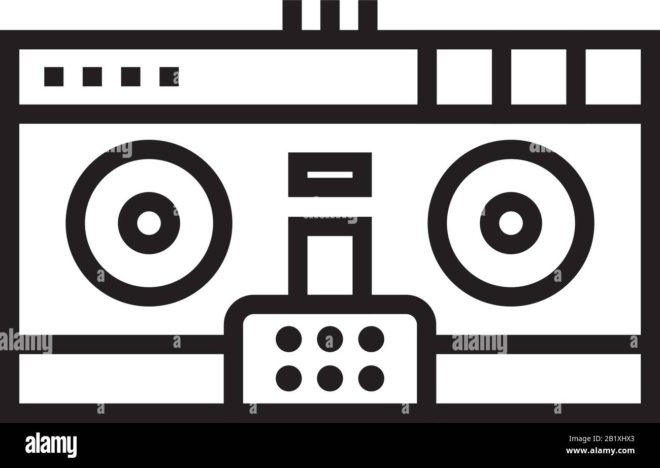 DJ remote for playing and mixing music icon template black color ...