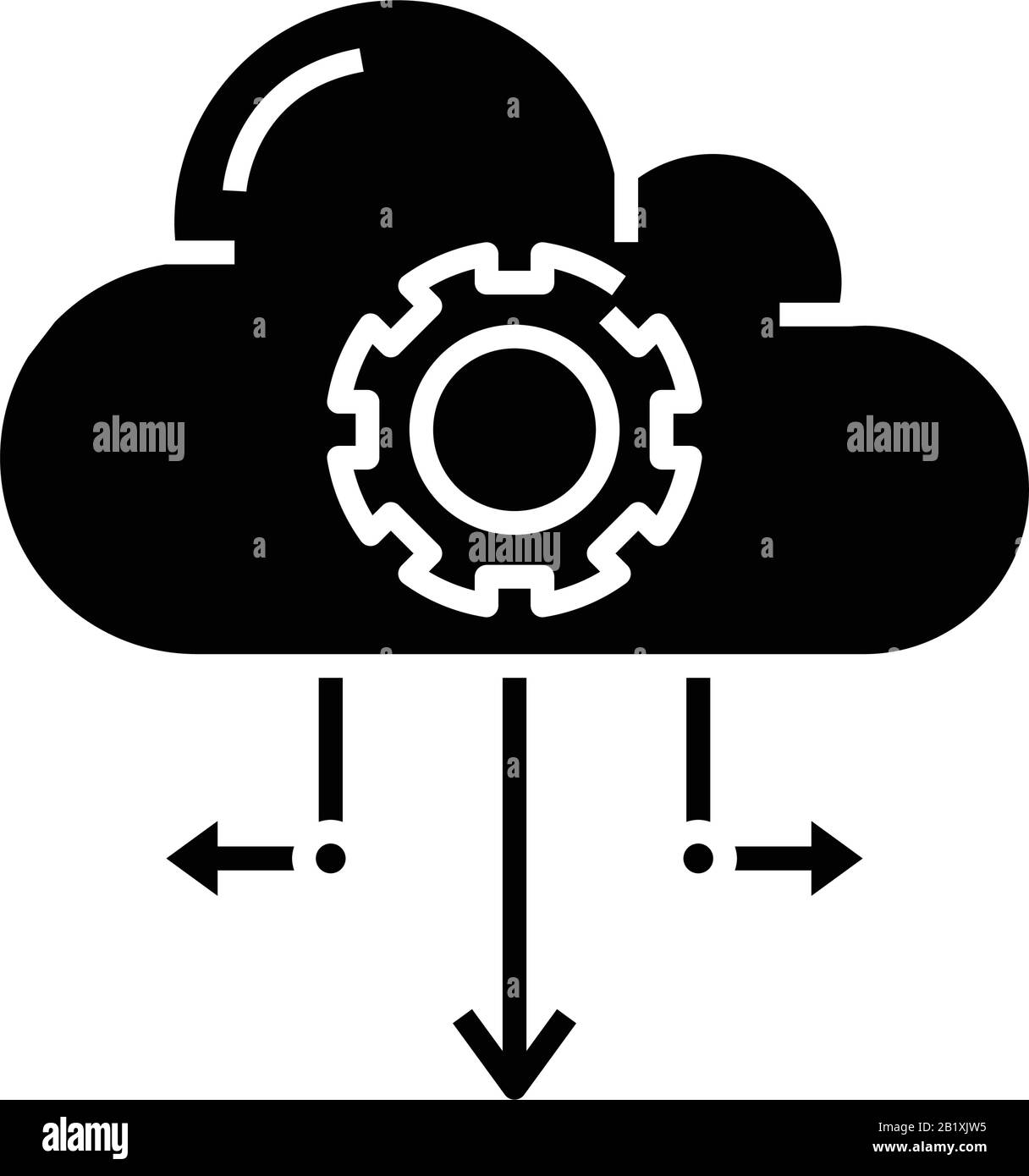 Cloud files black icon, concept illustration, vector flat symbol, glyph ...