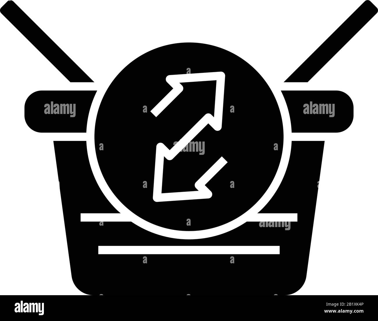 Consumer basket black icon, concept illustration, vector flat symbol ...