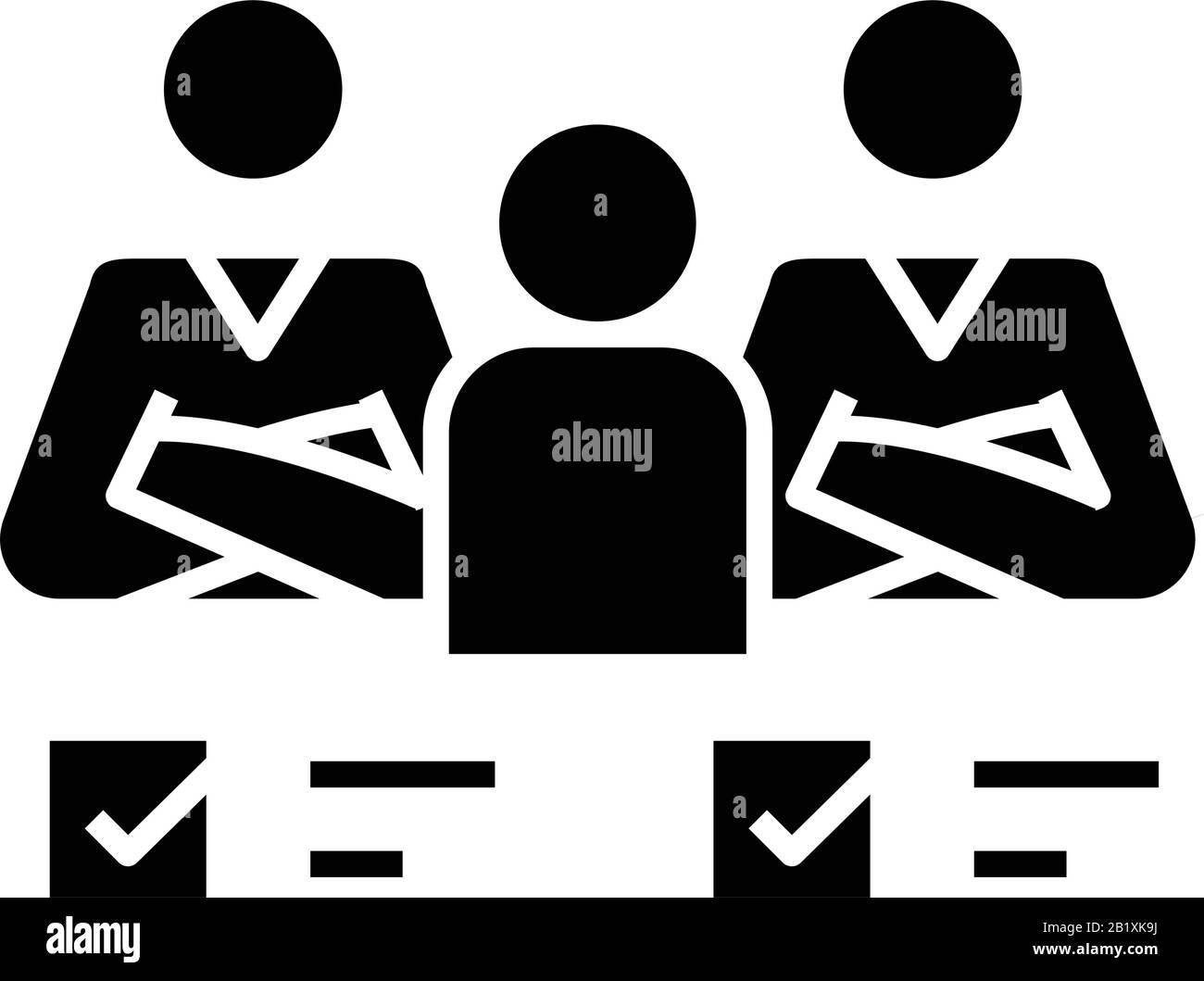 Collective tasks black icon, concept illustration, vector flat symbol ...