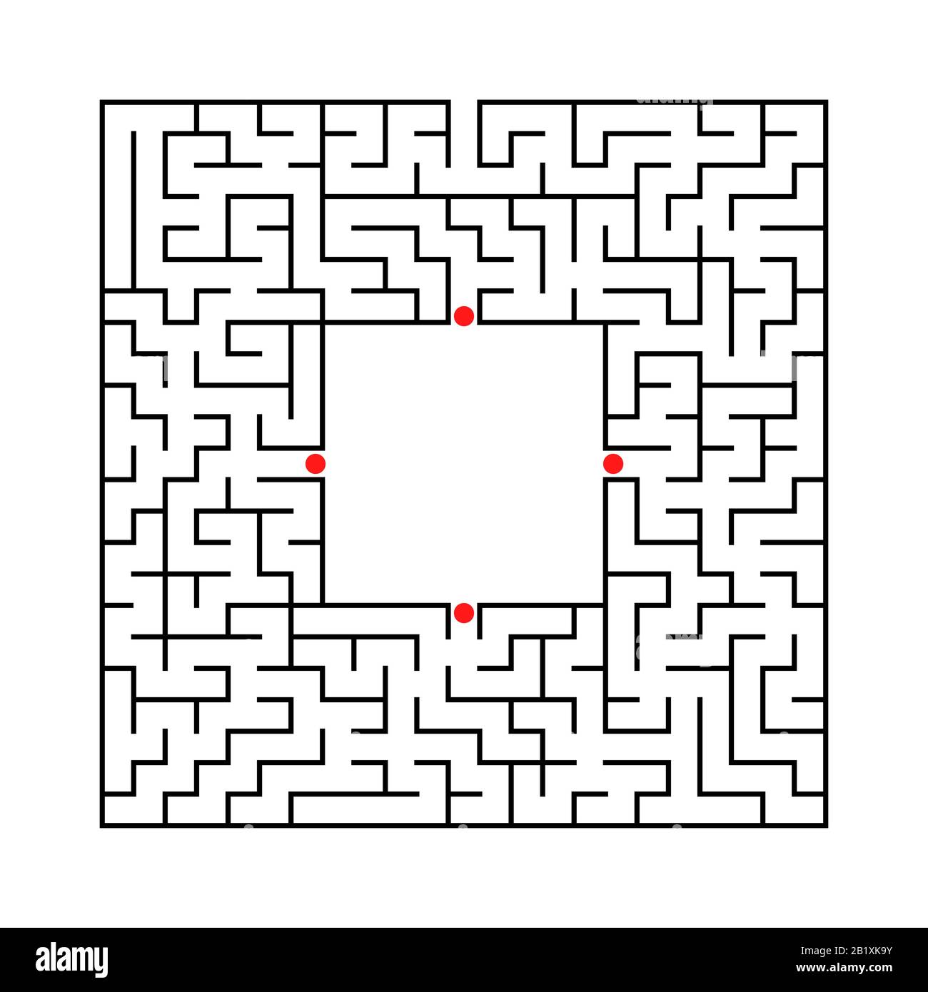 Black abstract square maze with a place for your image. An interesting ...