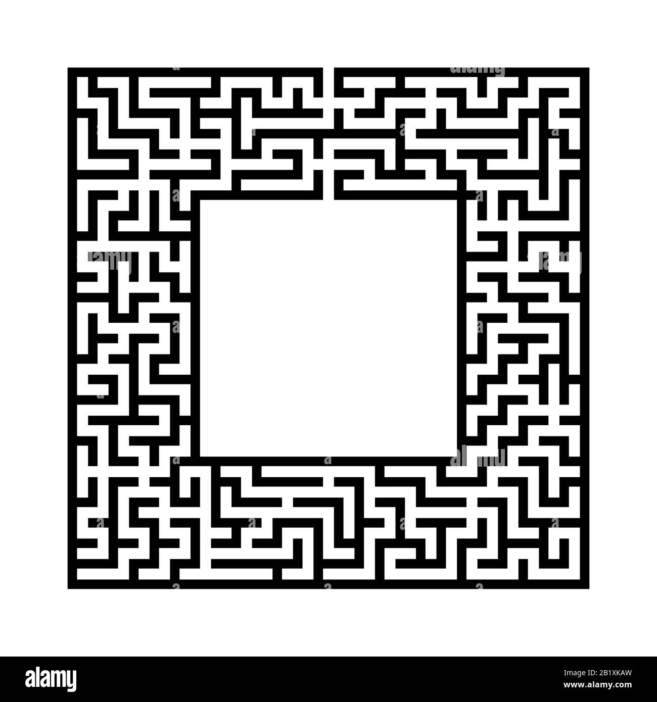Black abstract square maze with a place for your image. An interesting ...