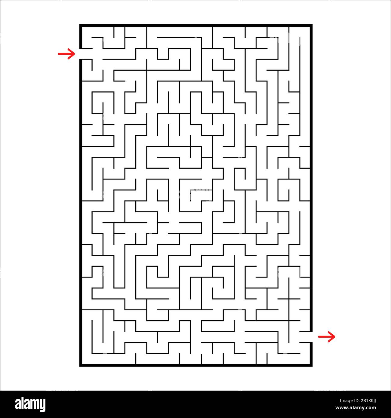 Abstract rectangular maze. Game for kids. Puzzle for children. One ...