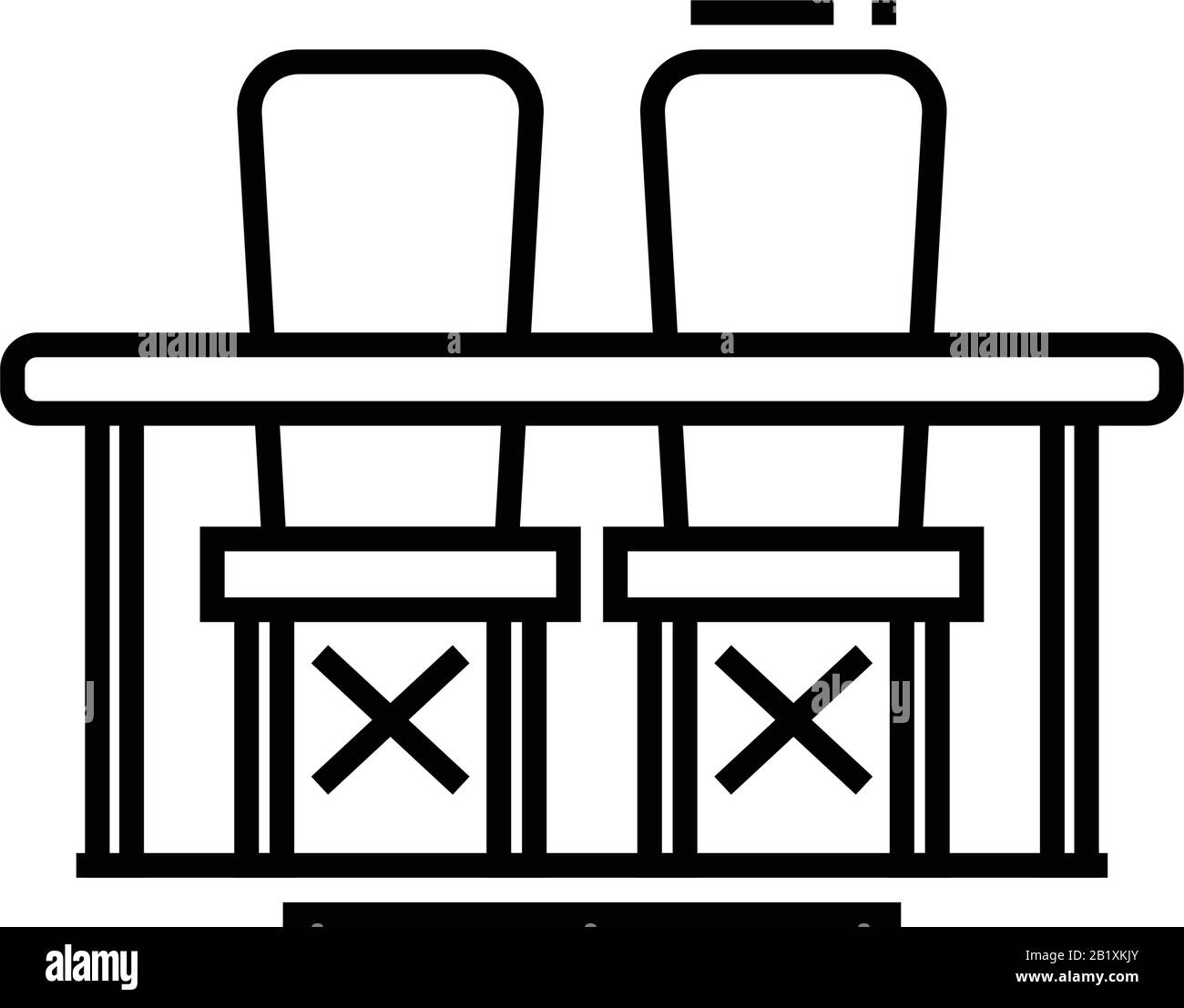 Kitchen chairs line icon, concept sign, outline vector illustration ...