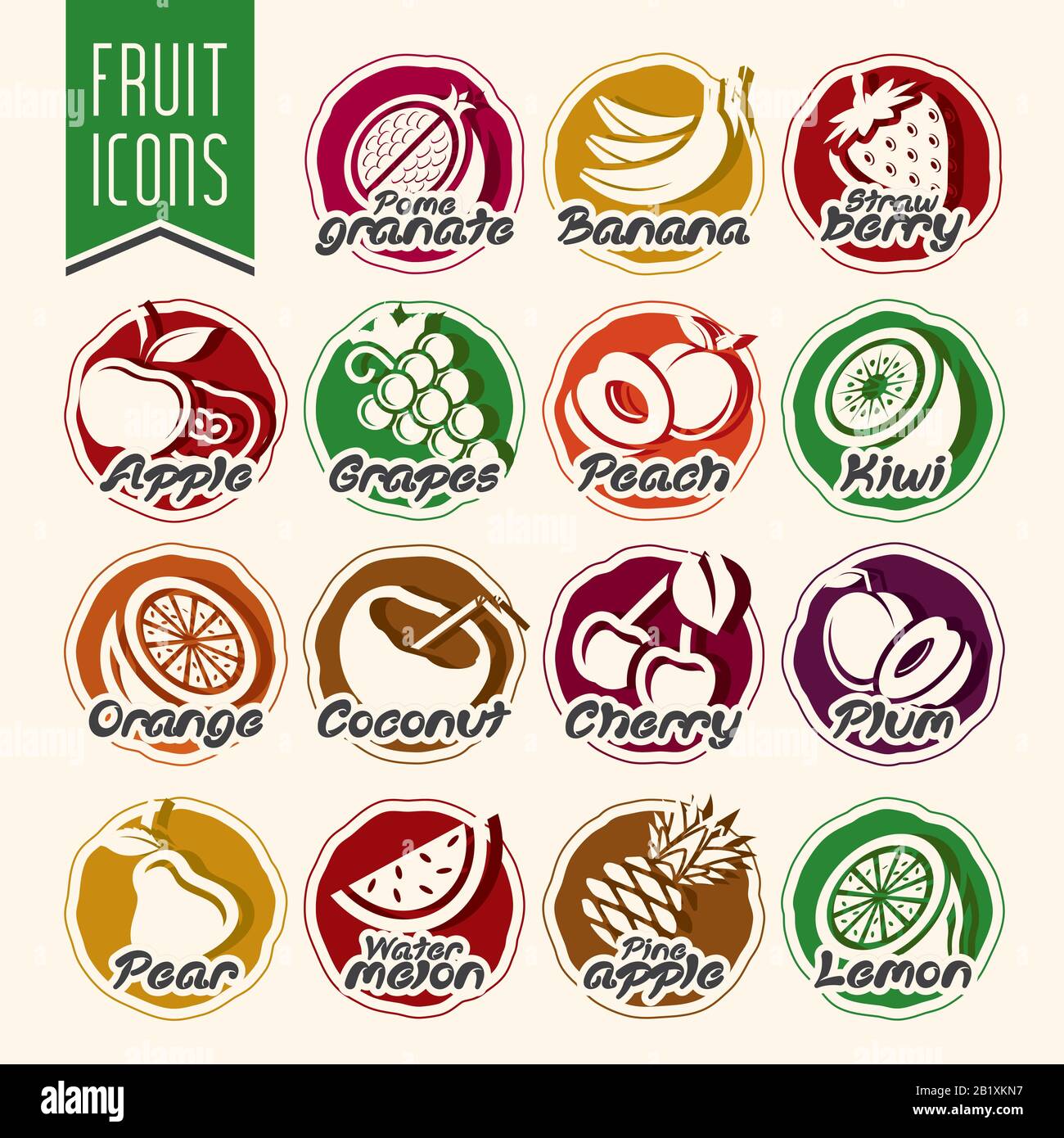 Vector design fruit icon set ready to use Stock Vector Image & Art - Alamy
