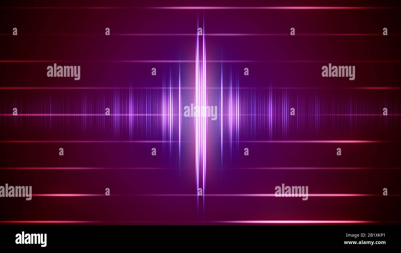 Abstract digital sound wave on the striped background with light ...