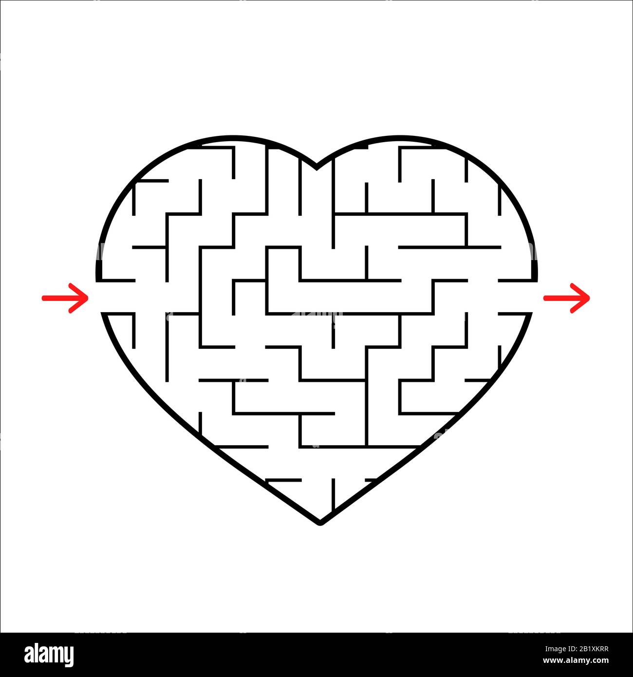 Abstract heart shaped labyrinth. Game for kids. Puzzle for children ...