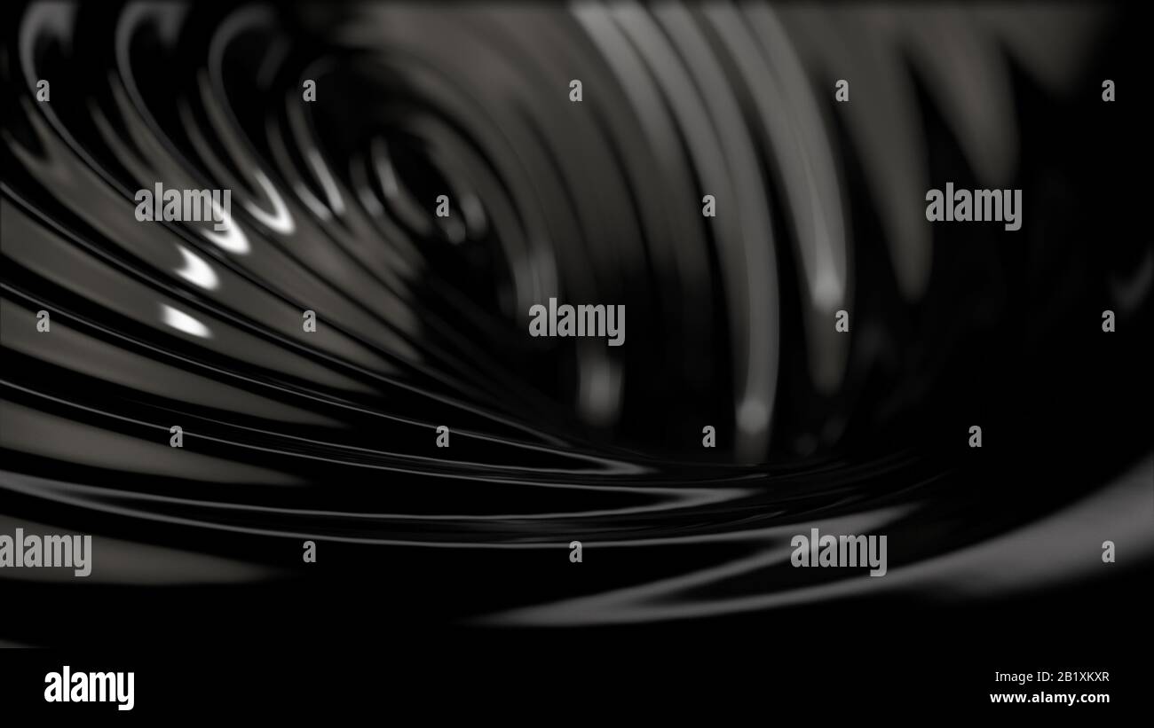 Angle view of wavy of melted abstract black liquid with light ...