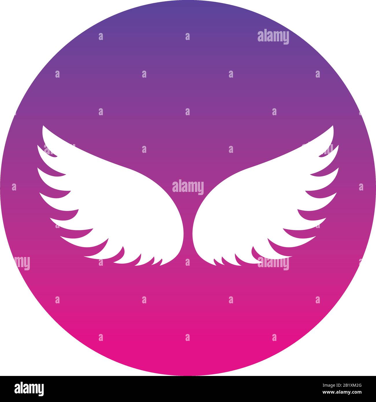Wings silhouette block style icon design, animal feather bird angel ...