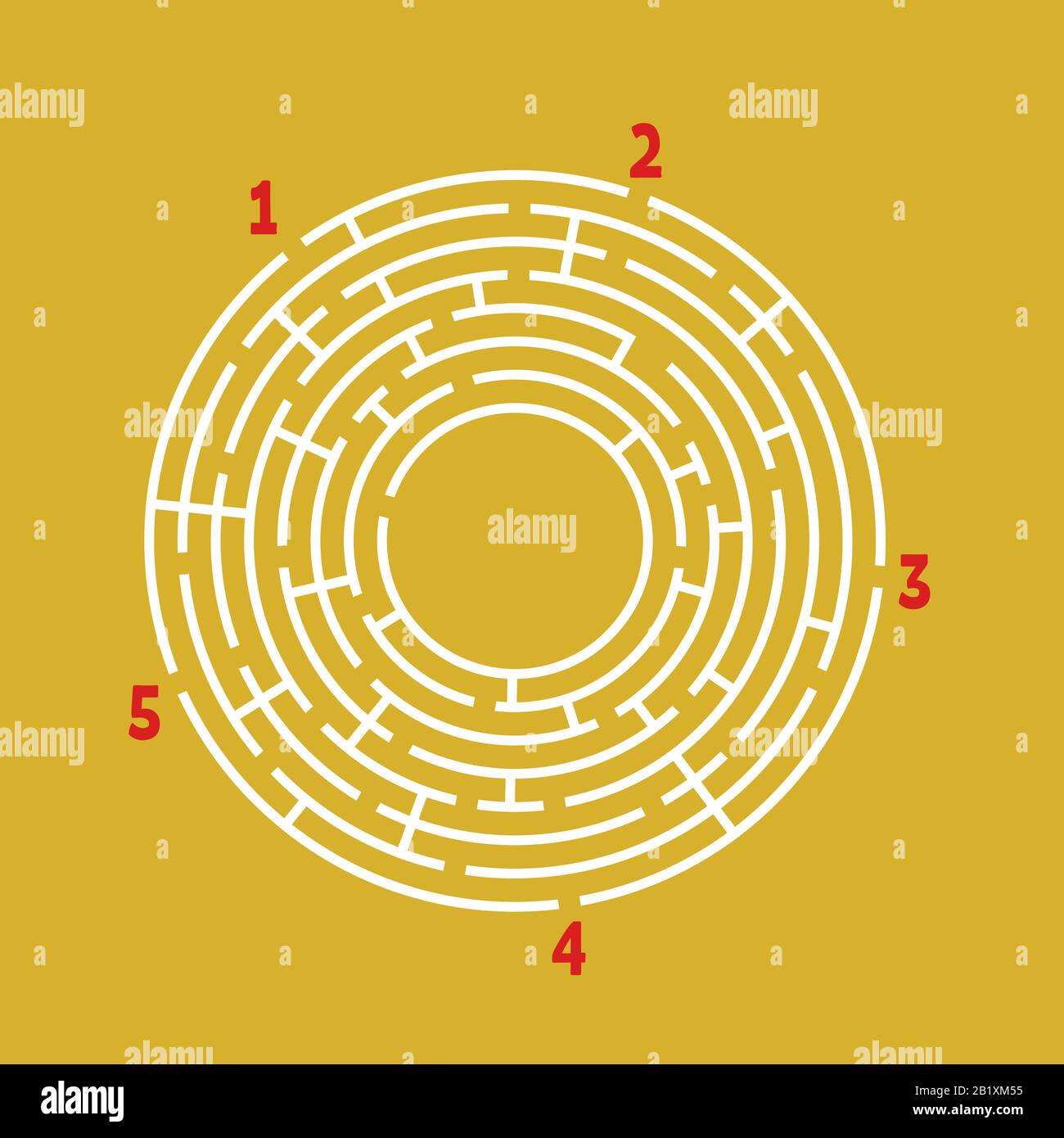 Abstract round maze. Game for kids. Puzzle for children. Find the right ...