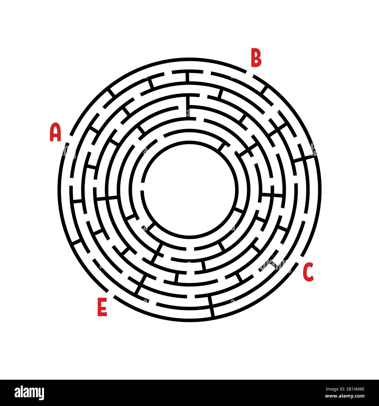 Abstract round maze. Game for kids. Puzzle for children. Find the right ...