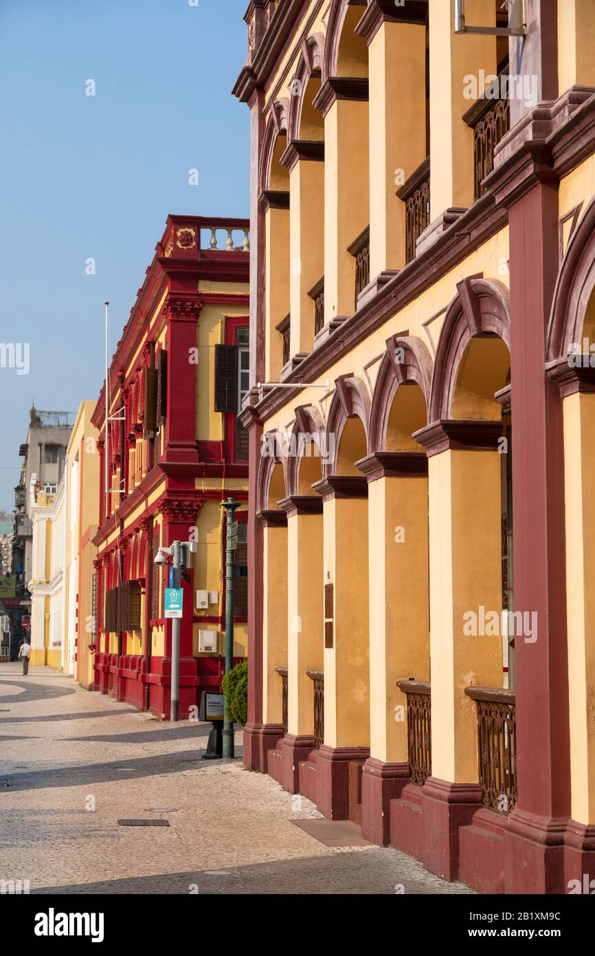Colonial buildings in Tap Seac Square, Macau, China Stock Photo - Alamy