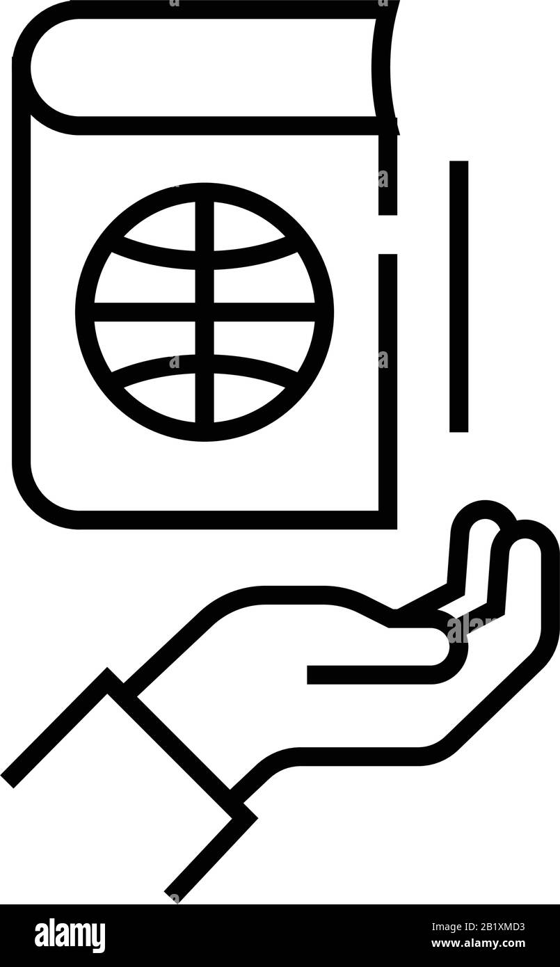 Law support line icon, concept sign, outline vector illustration ...