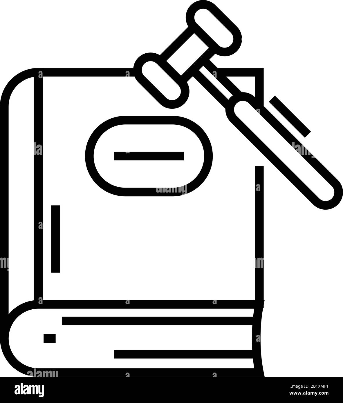 Judge decision line icon, concept sign, outline vector illustration ...