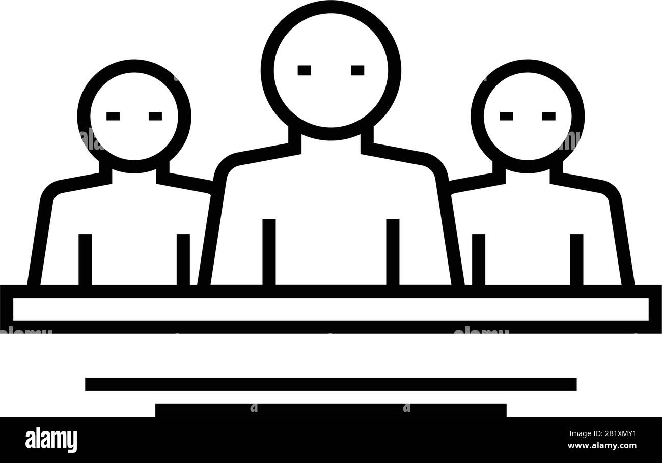 Main person line icon, concept sign, outline vector illustration ...