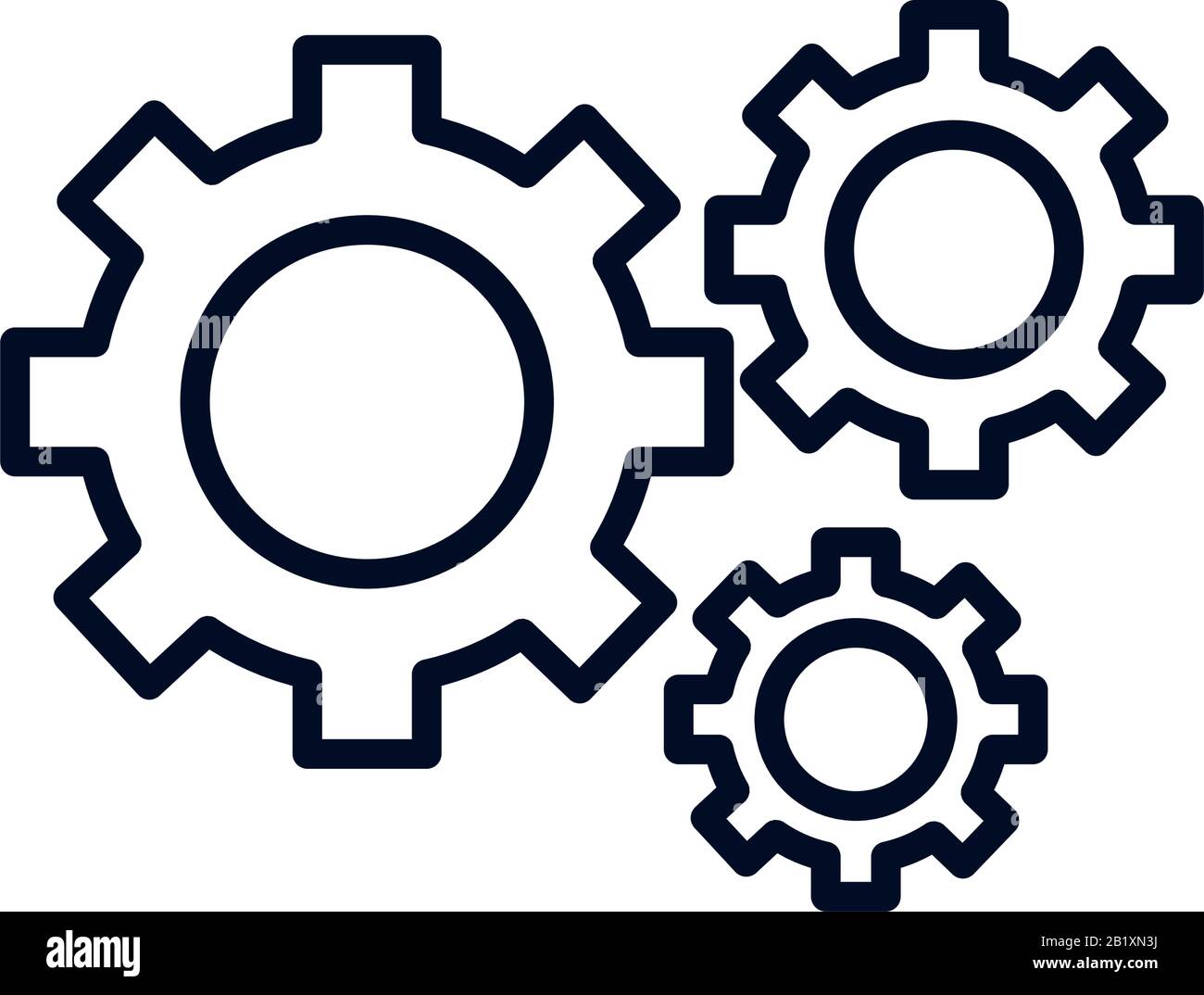 Gear line style icon design, construction work repair machine part ...