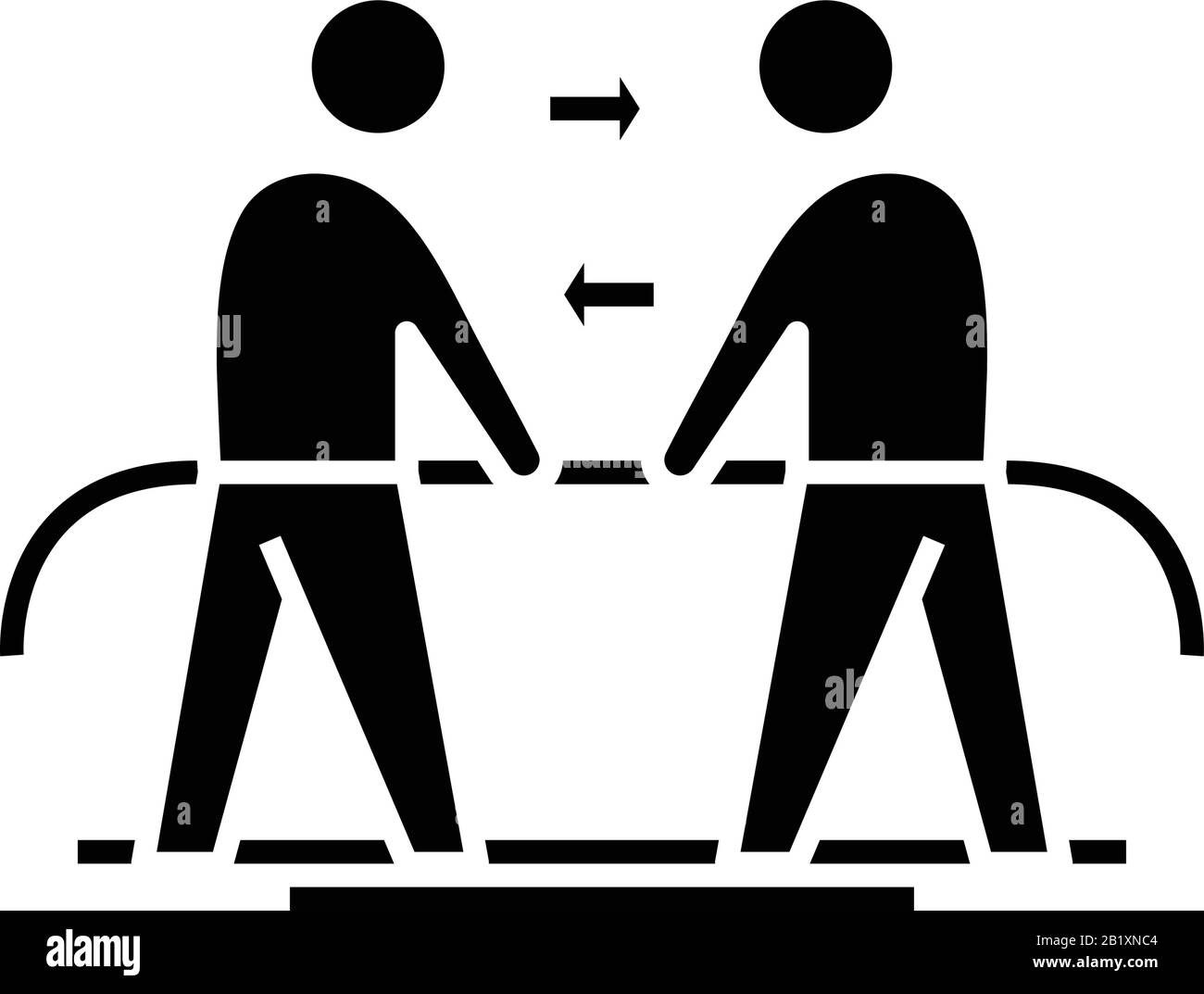 Collaboration black icon, concept illustration, vector flat symbol ...