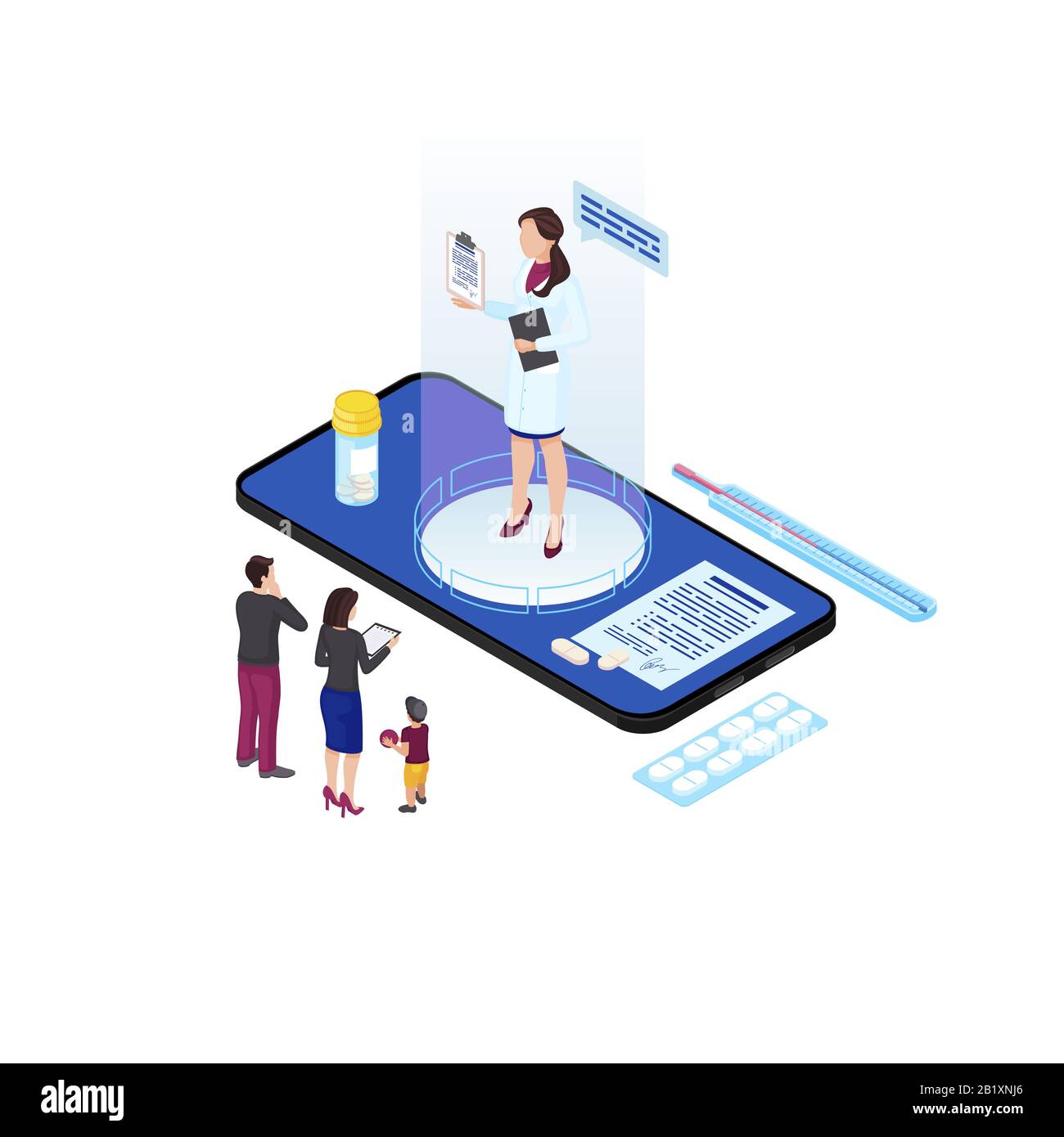 Telehealth family Stock Vector Images - Alamy