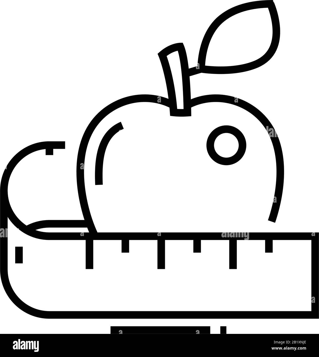 Measurement line icon, concept sign, outline vector illustration ...