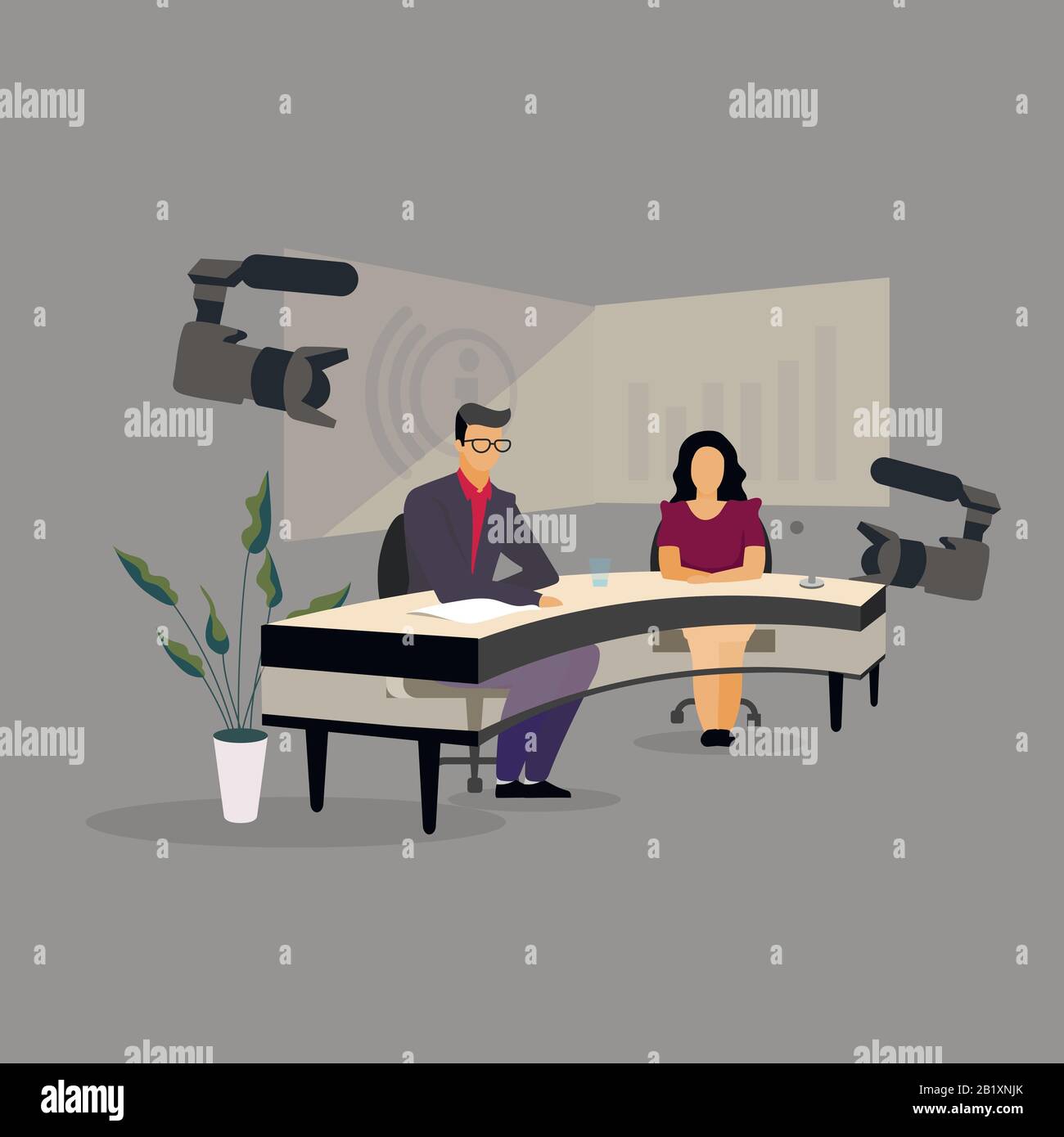 Newscasters Stock Vector Images - Alamy