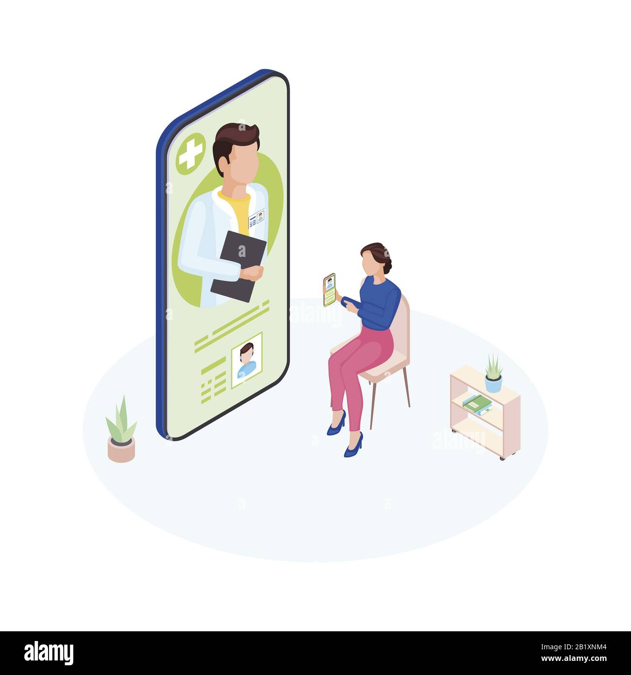 Doctor on call service isometric illustration. General practitioner ...