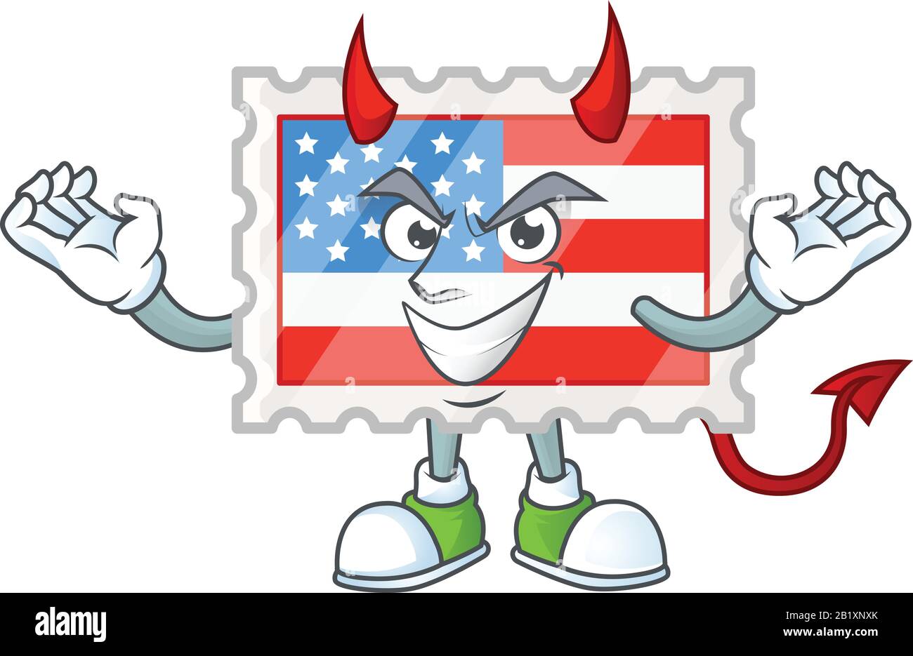 A cruel devil independence day stamp Cartoon character design Stock ...