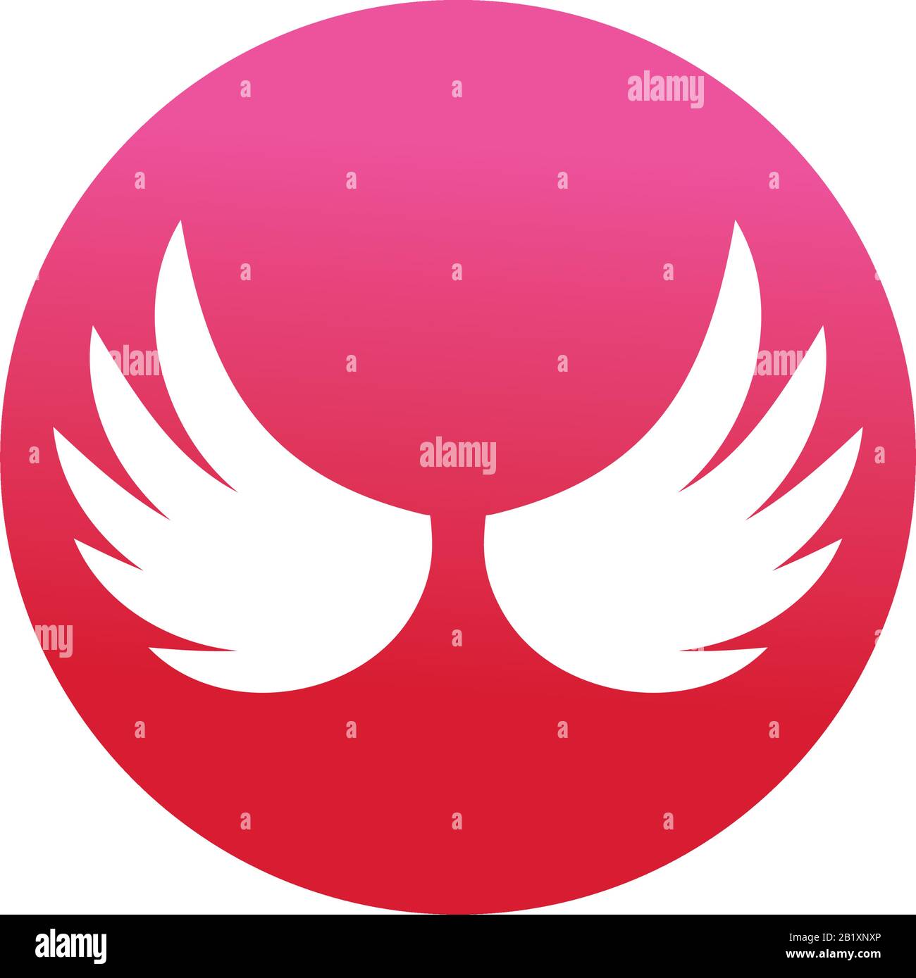 Wings silhouette block style icon design, animal feather bird angel ...