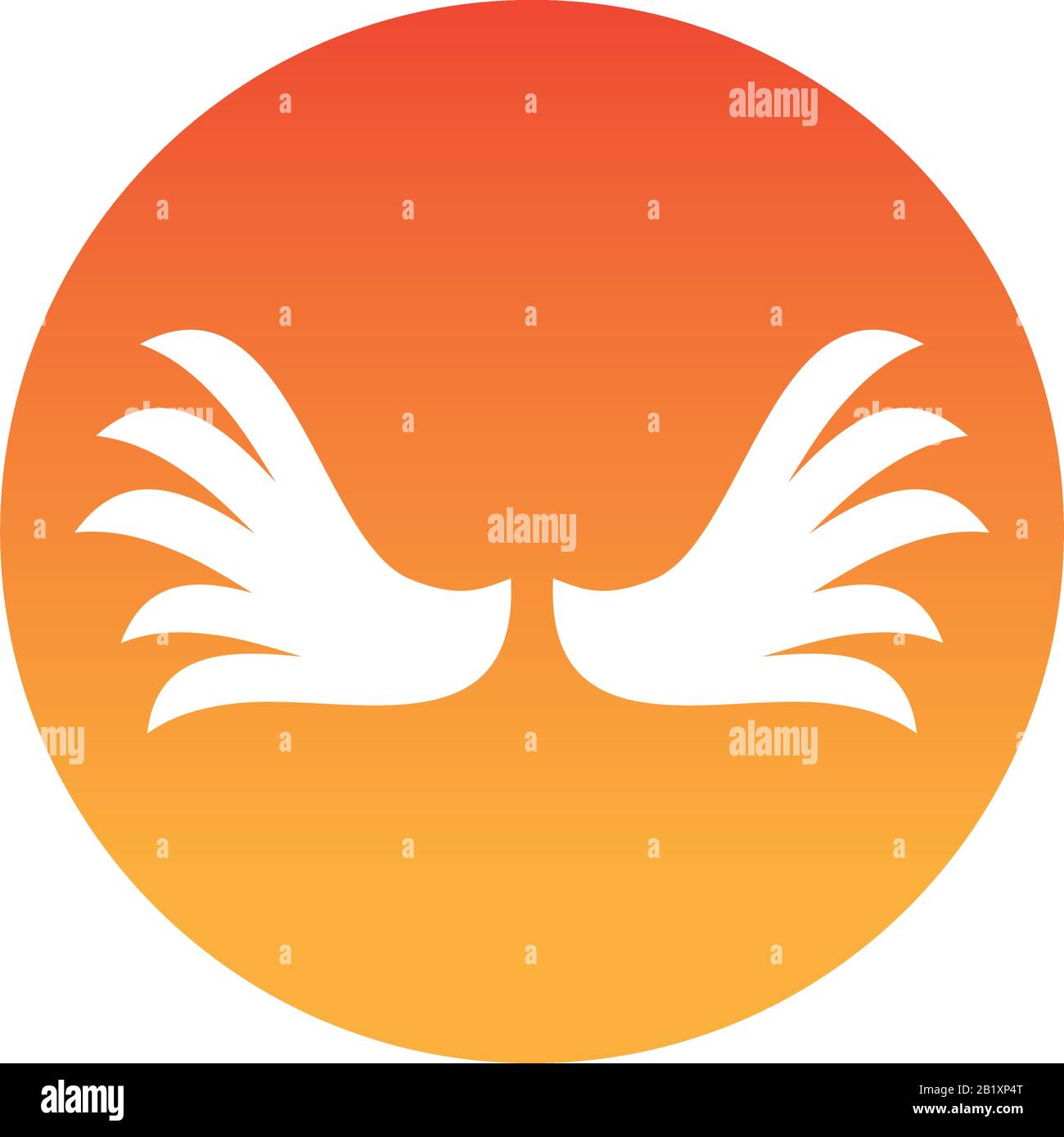 Wings silhouette block style icon design, animal feather bird angel ...