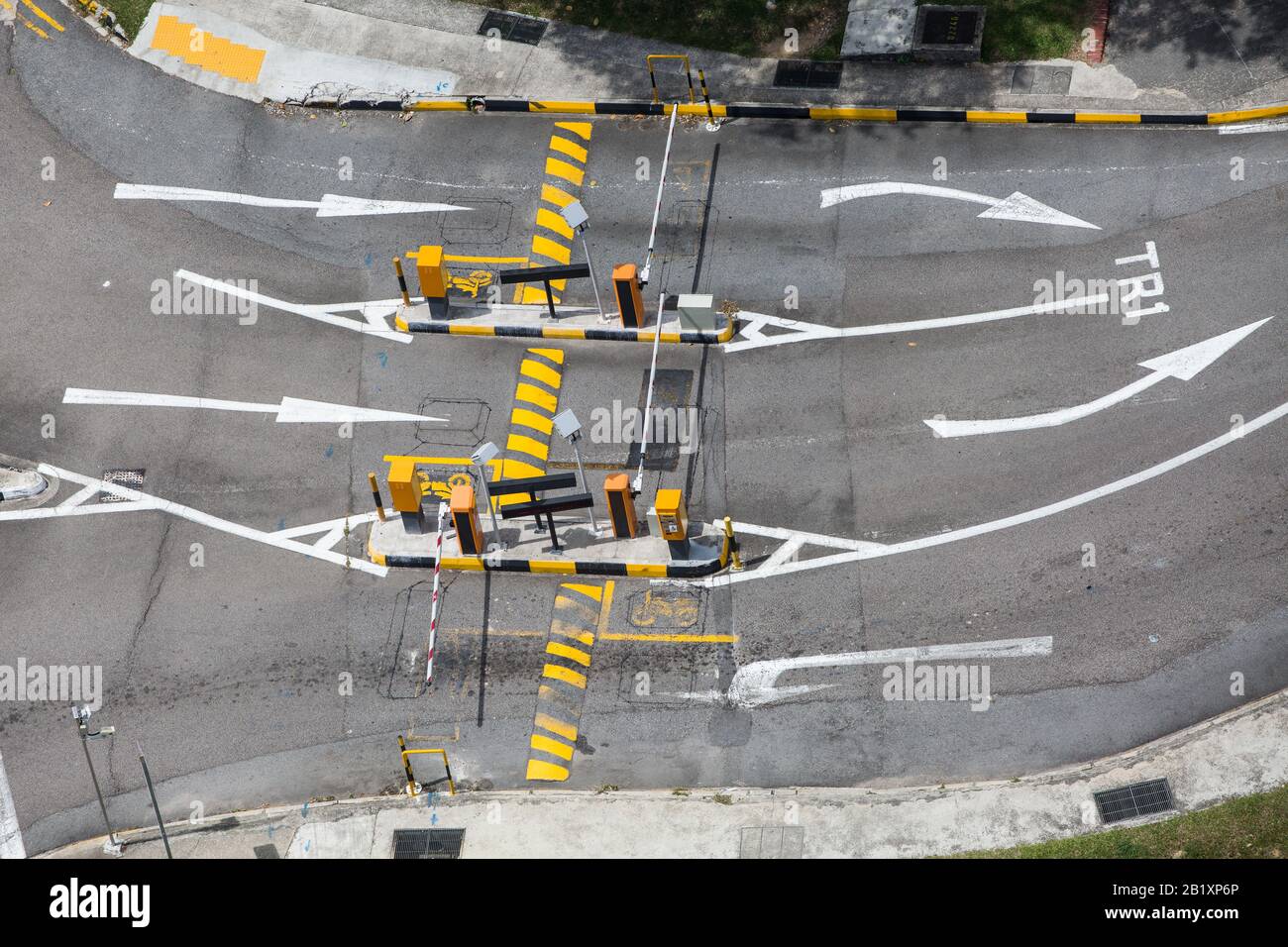 Aerial view of concept design of local carpark electronic parking ...