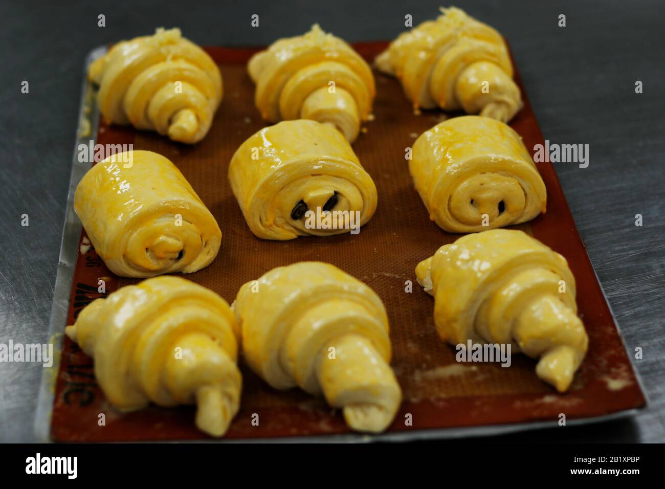 assorted french savory pastries in baking mat Stock Photo - Alamy