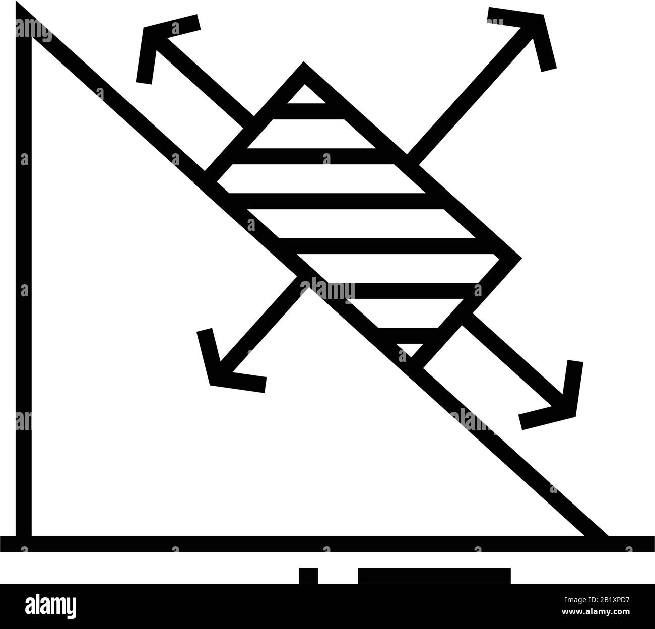 Maths Chart Line Icon Concept Sign Outline Vector Illustration Linear Symbol Stock Vector