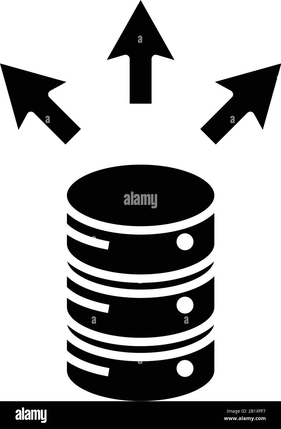 Data exchange server black icon, concept illustration, vector flat ...