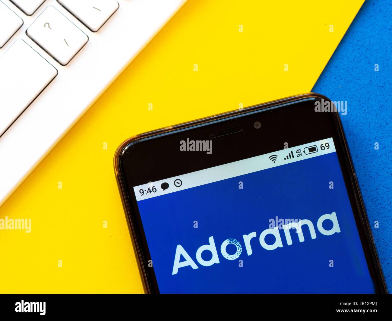 In this photo illustration the Adorama logo is seen displayed on a ...