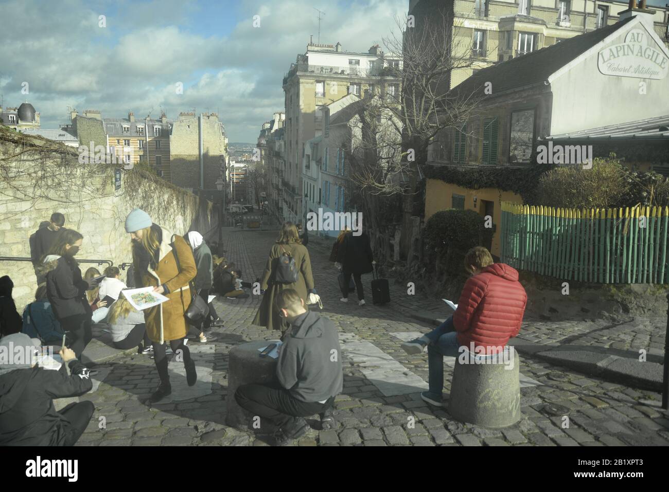 Professor and students in Paris Stock Photo - Alamy