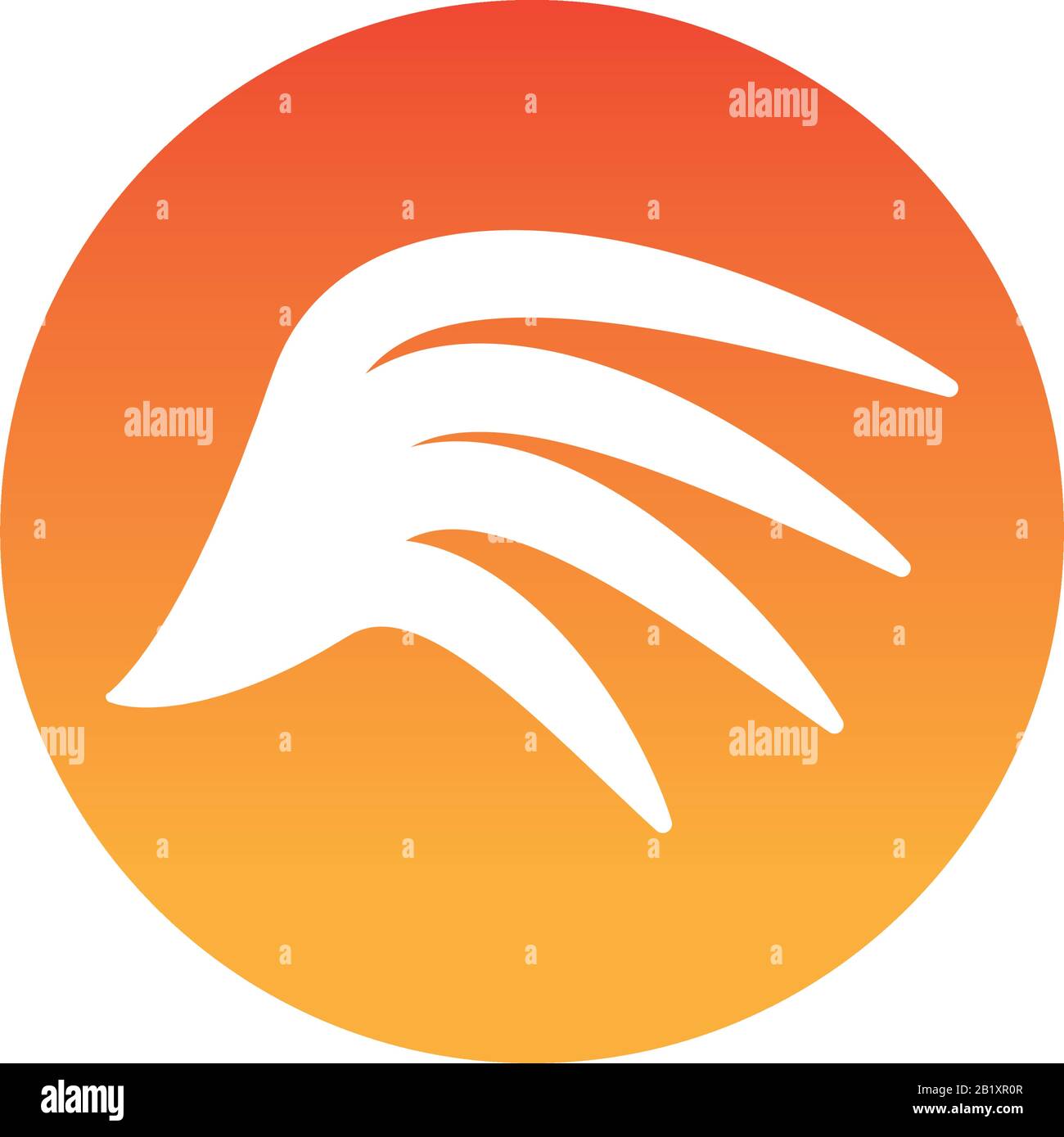 Wing silhouette block style icon design, animal feather bird angel ...