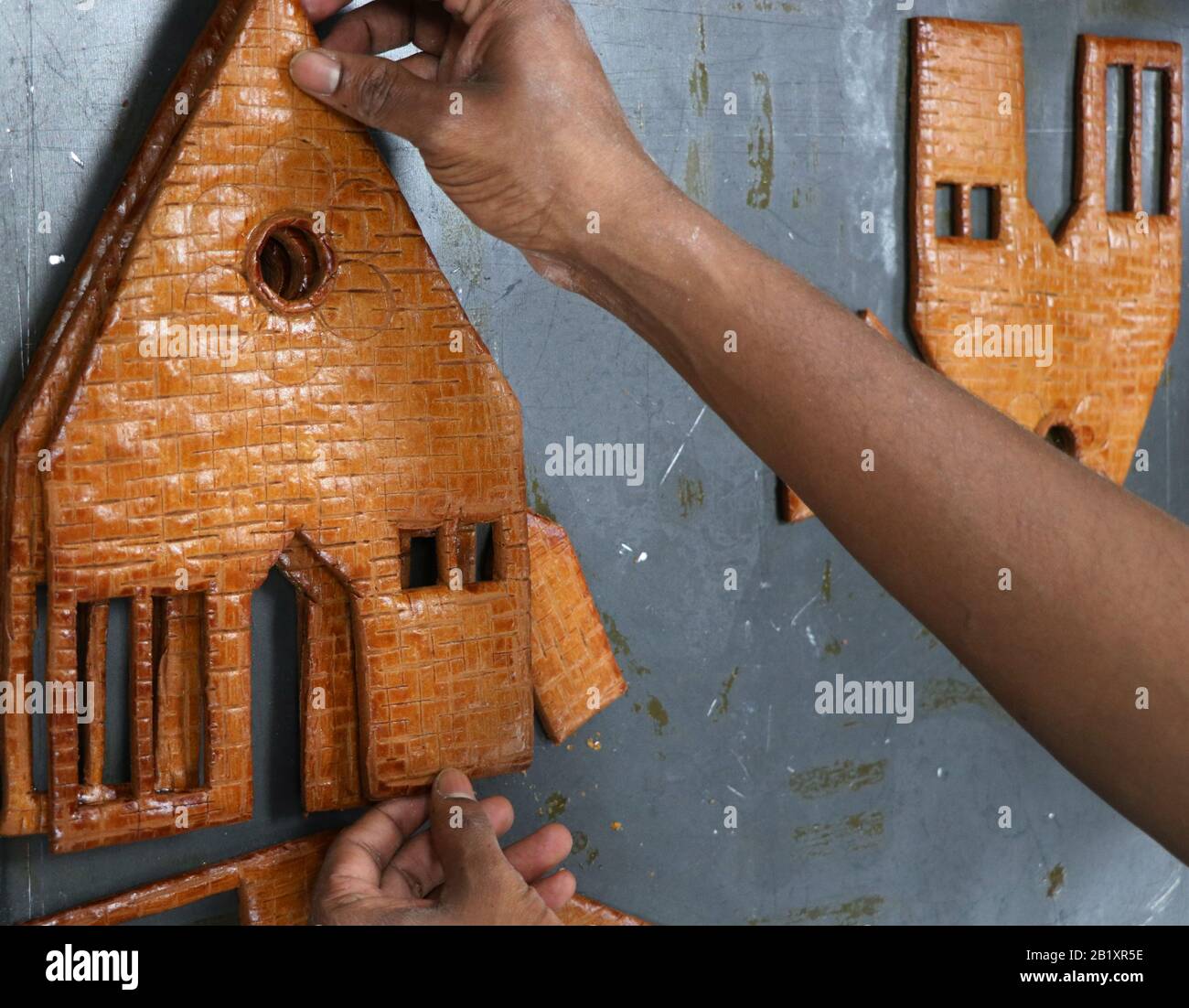 Process making gingerbread house hi-res stock photography and images ...