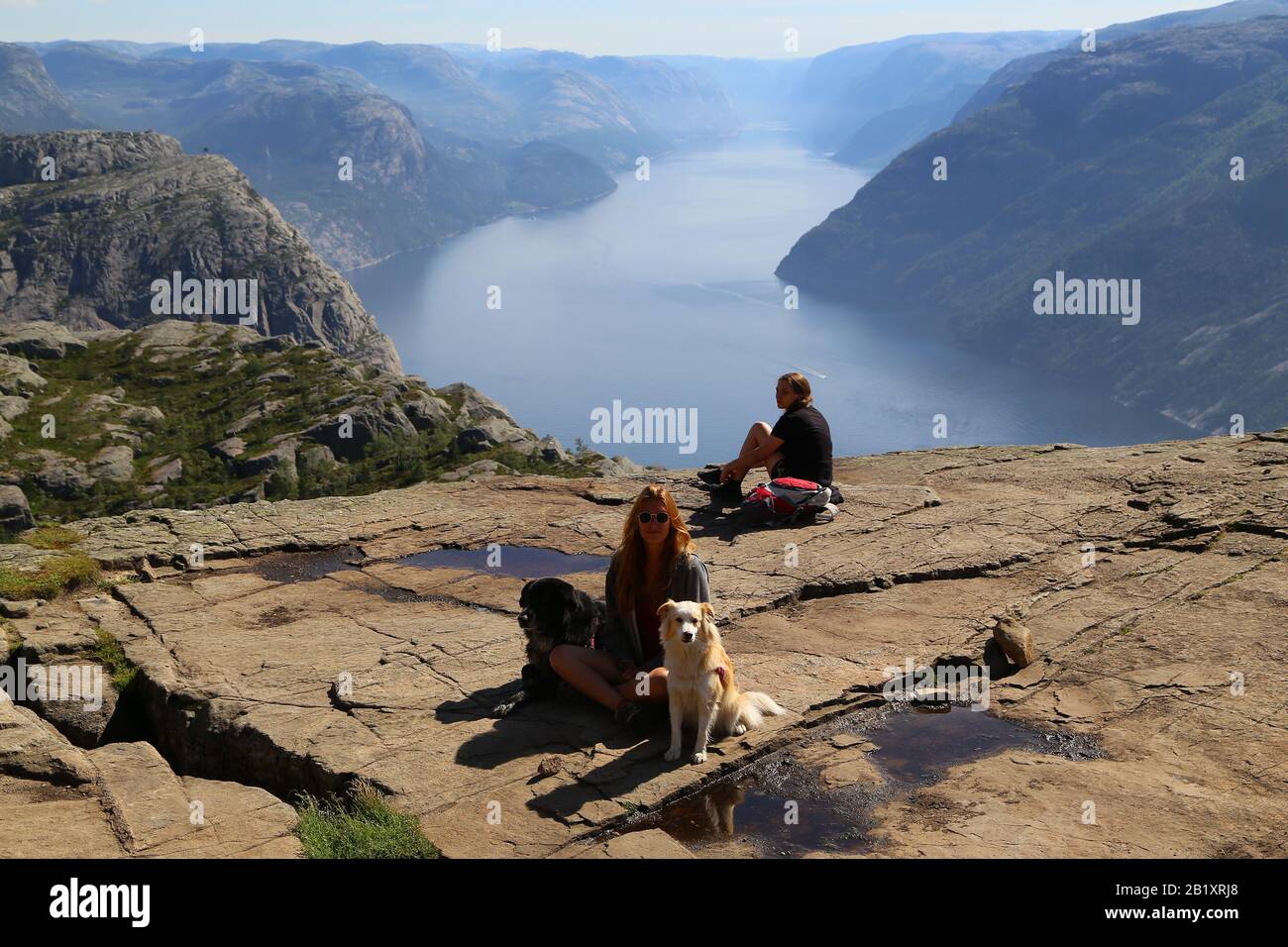 Preikestolen - famous cliff at the norwegian mountains Stock Photo - Alamy