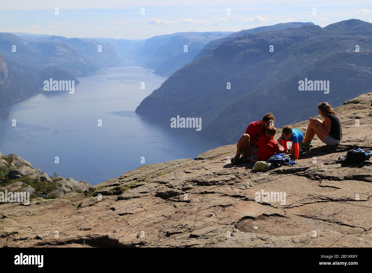 Preikestolen - famous cliff at the norwegian mountains Stock Photo - Alamy