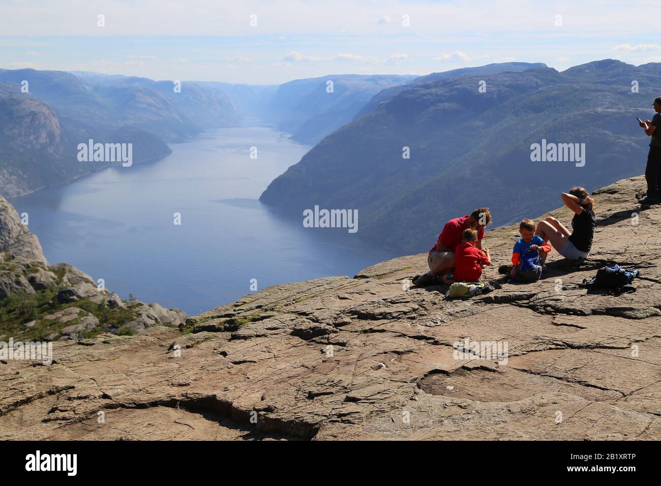Preikestolen - famous cliff at the norwegian mountains Stock Photo - Alamy