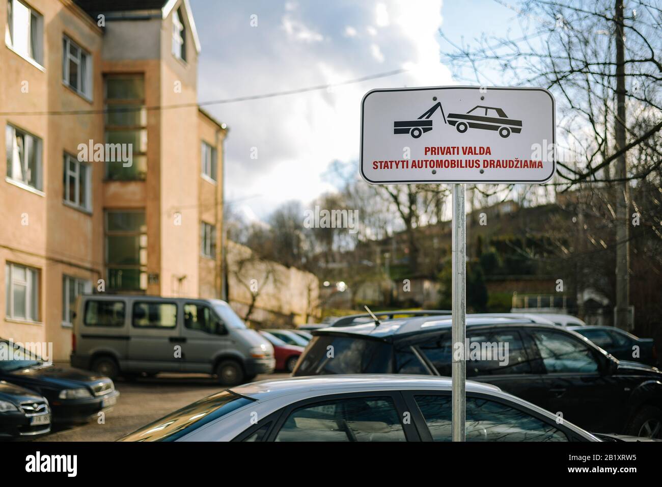 A sign that says Private Territory. Car parking is prohibited Stock ...