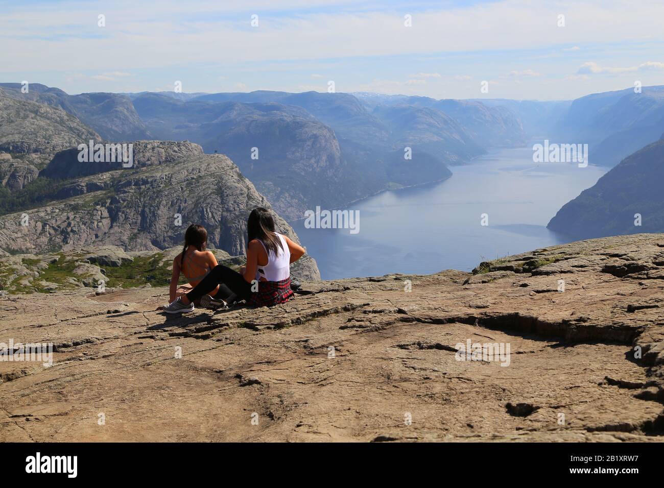 Preikestolen - famous cliff at the norwegian mountains Stock Photo - Alamy