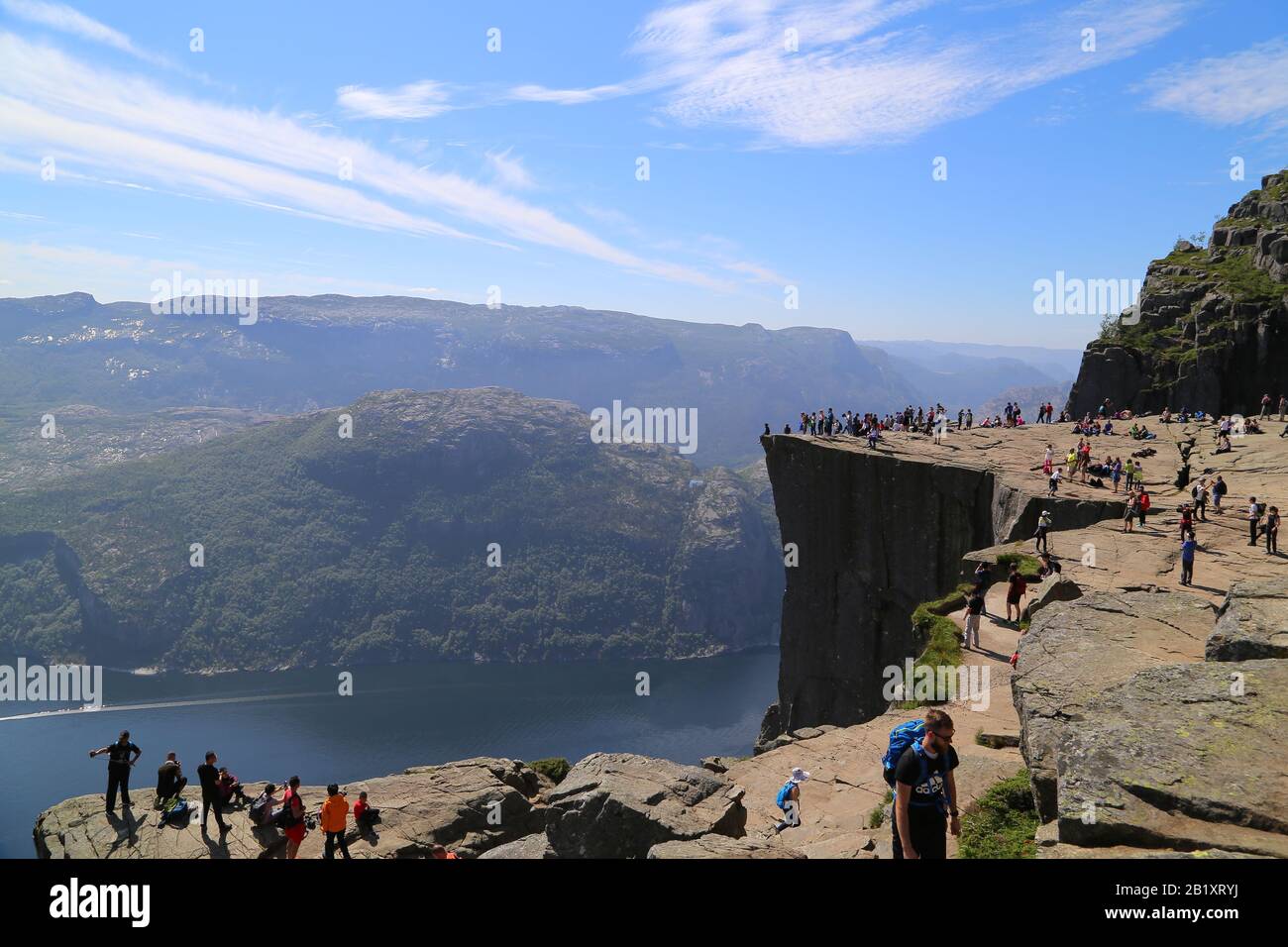 Preikestolen - famous cliff at the norwegian mountains Stock Photo - Alamy