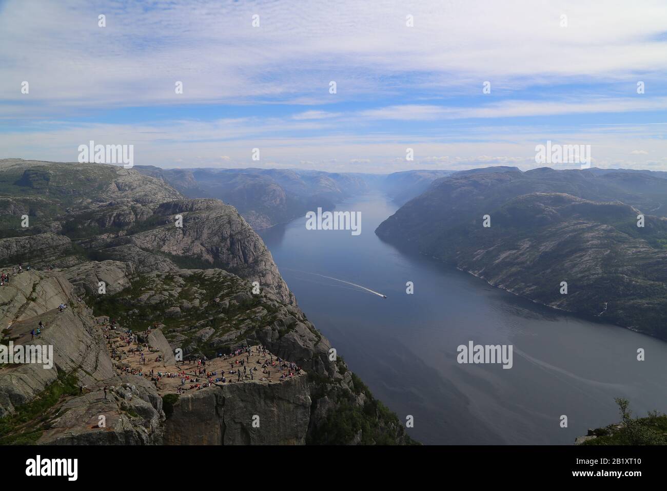 Preikestolen - famous cliff at the norwegian mountains Stock Photo - Alamy
