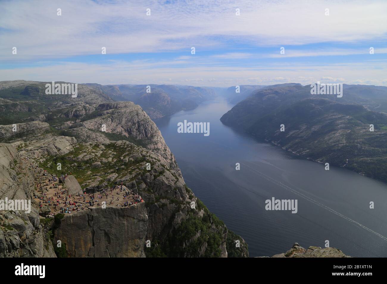Preikestolen - famous cliff at the norwegian mountains Stock Photo - Alamy