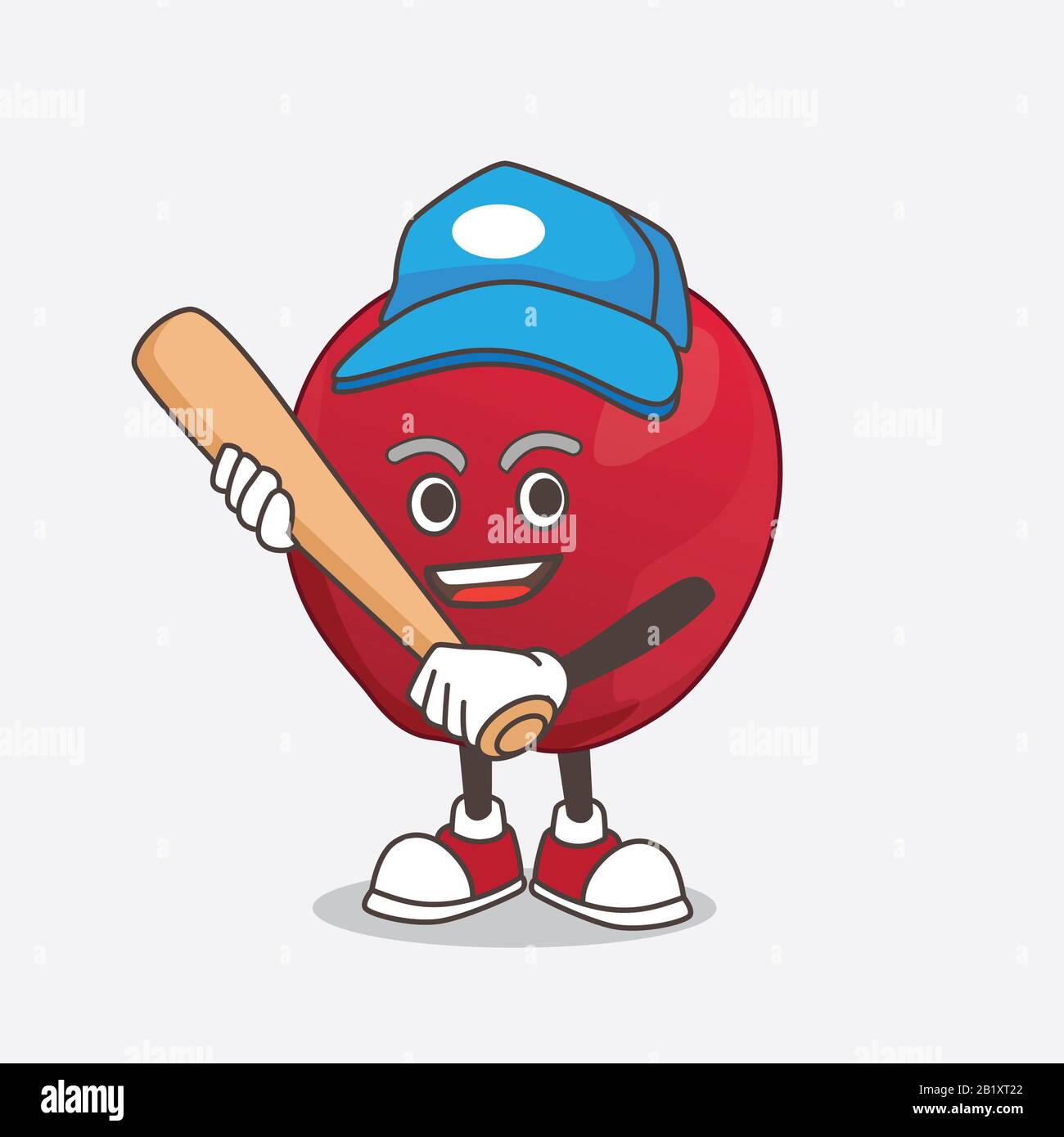 A picture of apple cartoon mascot character playing baseball Stock ...
