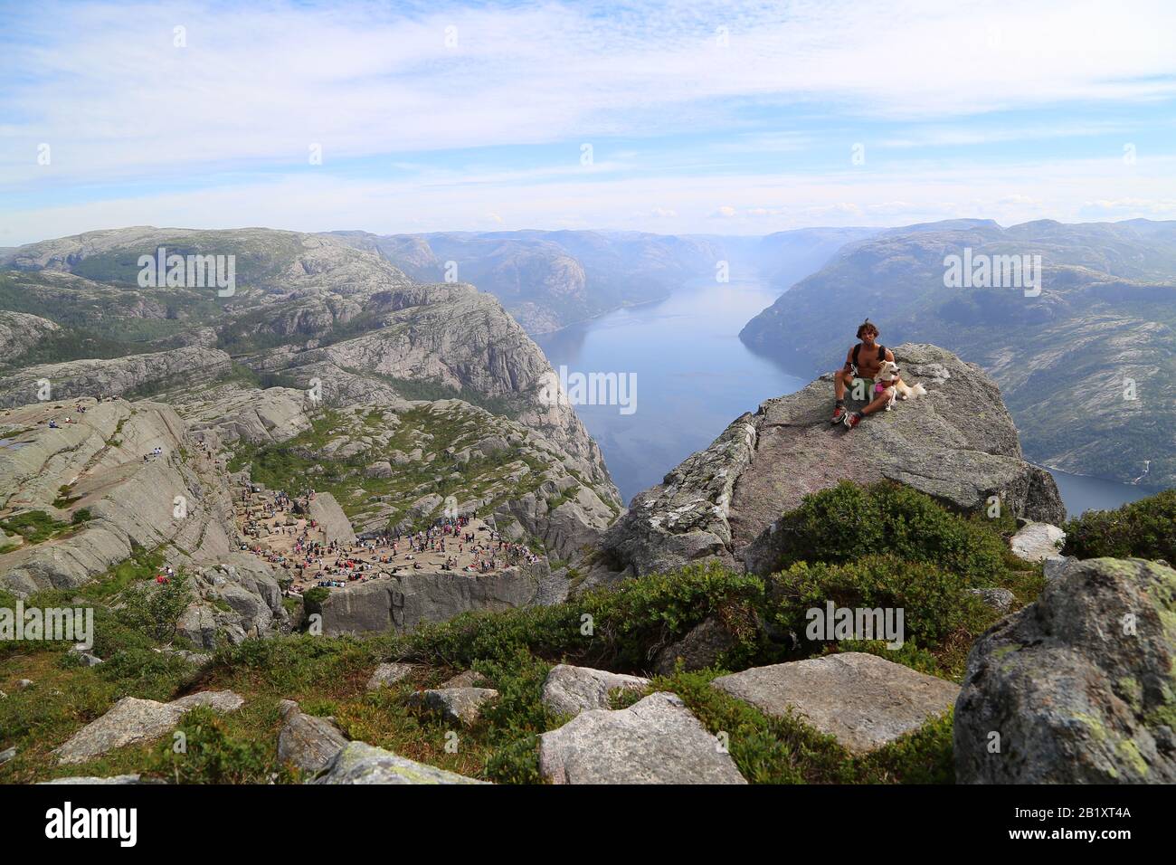 Preikestolen - famous cliff at the norwegian mountains Stock Photo - Alamy