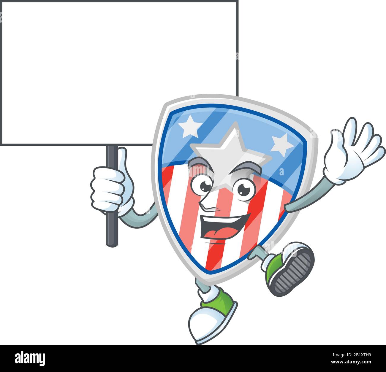 A picture of shield badges USA with star cartoon character with board ...